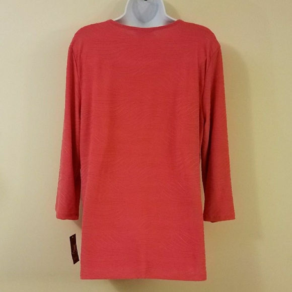 JM Collection | Tops | Jm Collection Pink Textured Jacquard Top | Poshmark